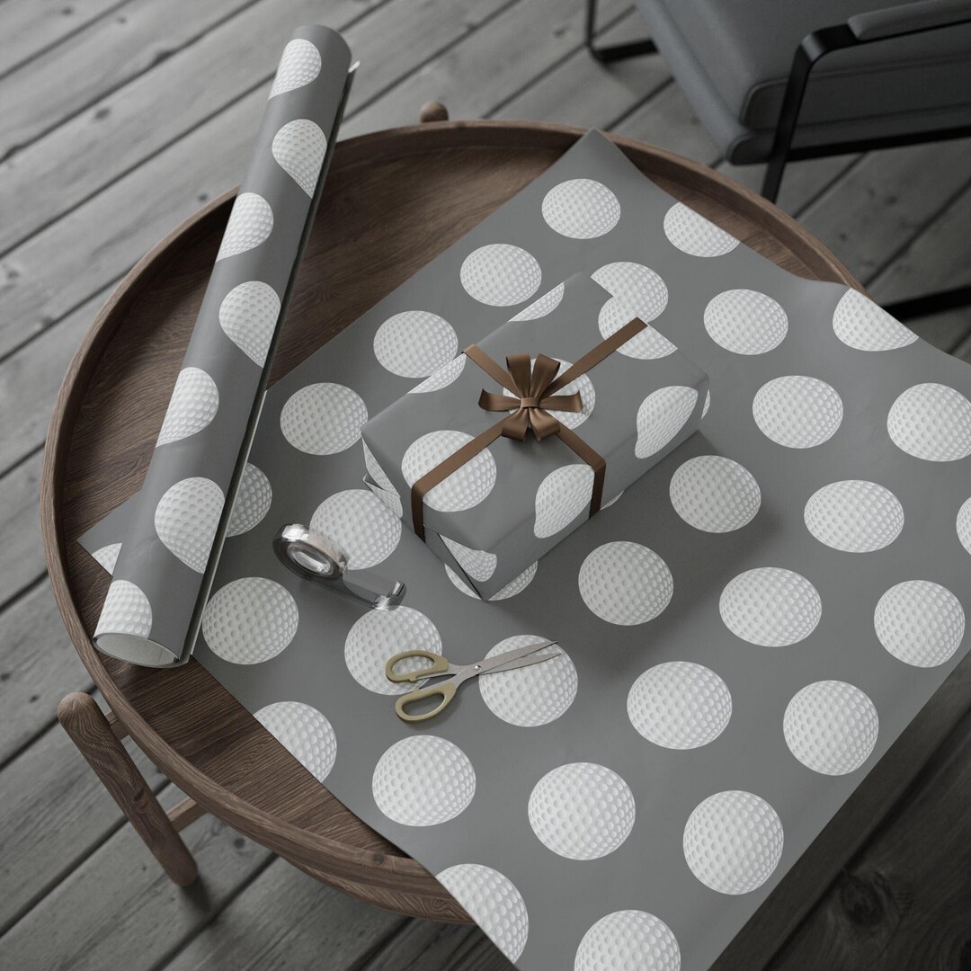 Golf Ball Themed Wrapping Paper Christmas or Birthday Gift Wrap Paper ...