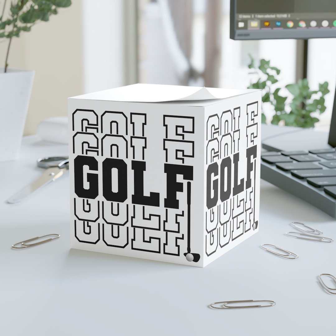 Golf Stacked Note Desk Cube Fun Desk Gift for a Golfer Retirement Gift ...
