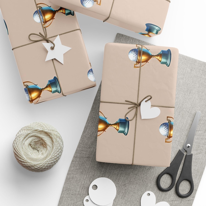 Golf Trophy Themed Wrapping Paper Christmas or Birthday Gift Wrap Paper ...