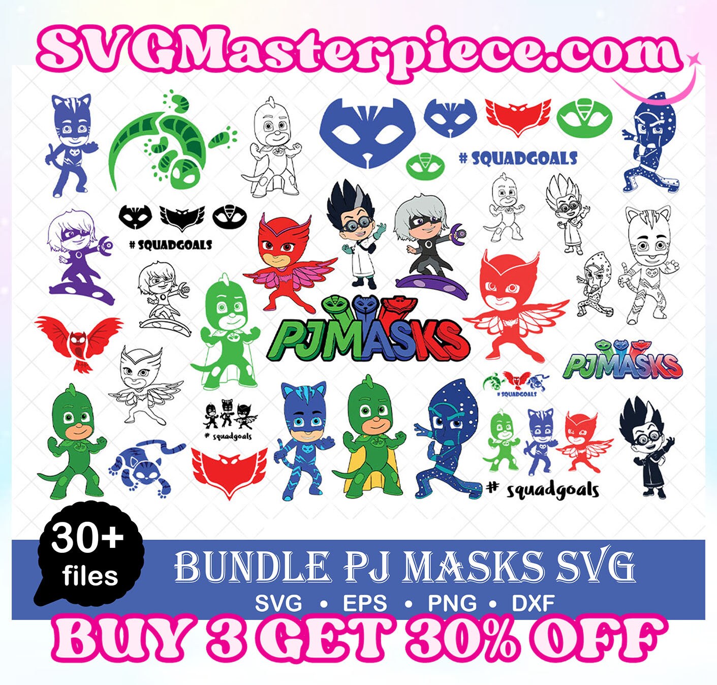 PJ Mask Svg Bundles, PJ Mask Clip Art, Pj Masks Hero Png, Pj Mask ...