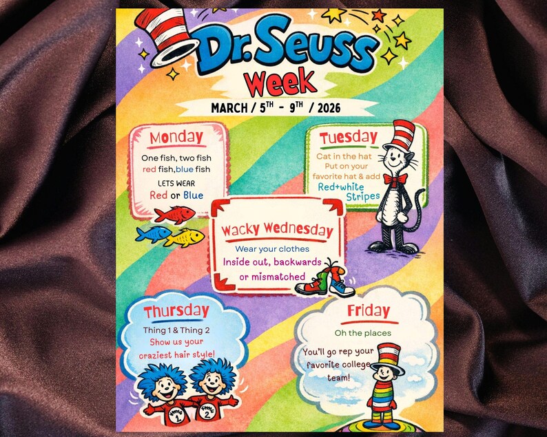 Editable Dr. Seuss Template | School Reading Flyer | Printable ...