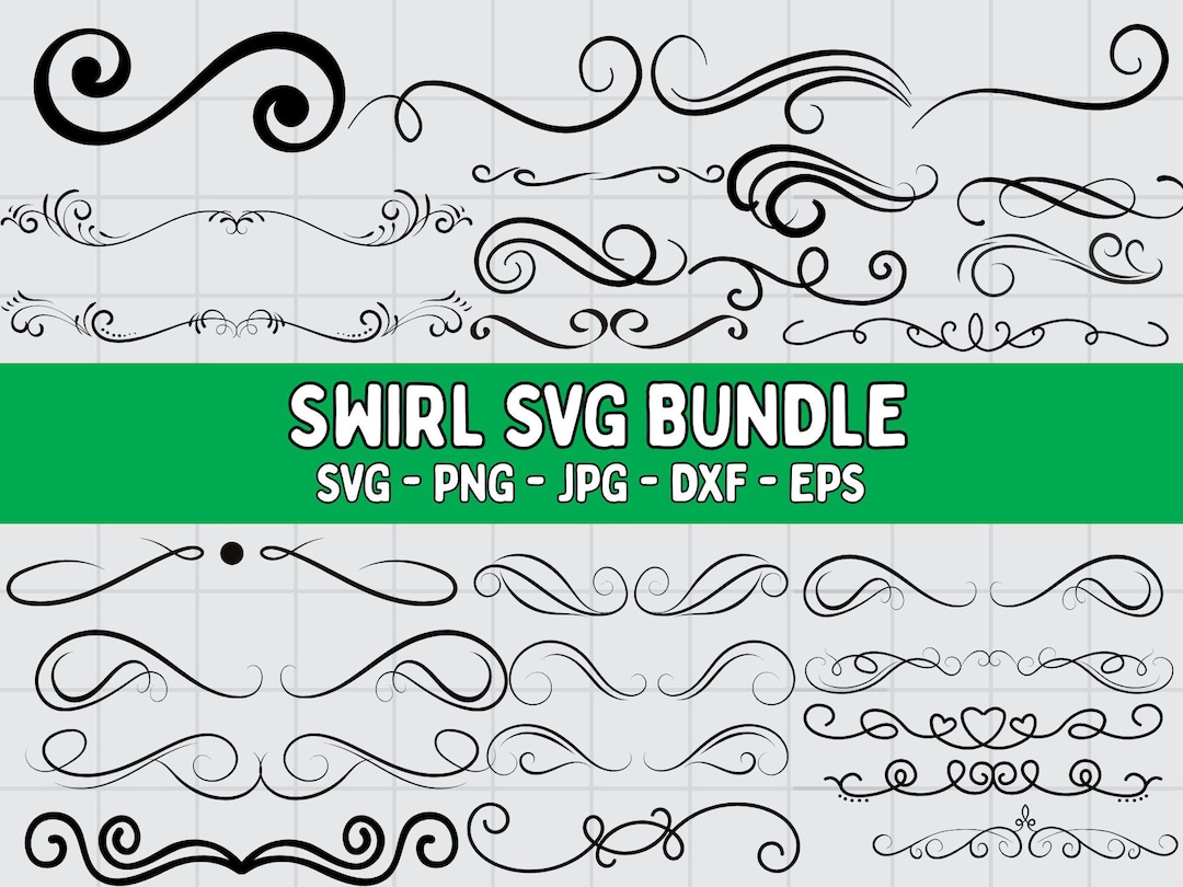 Swirl SVG Cut Files: Flourish Clipart, Cricut Design (instant Download ...