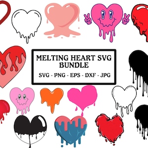 Dripping Heart SVG, Love SVG, Hearts Svg, Melting Heart SVG, Black ...