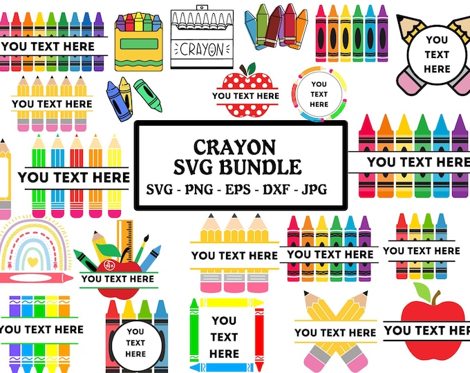 Crayon Split Monogram SVG, Teacher Cut Files (digital Download) - Etsy ...