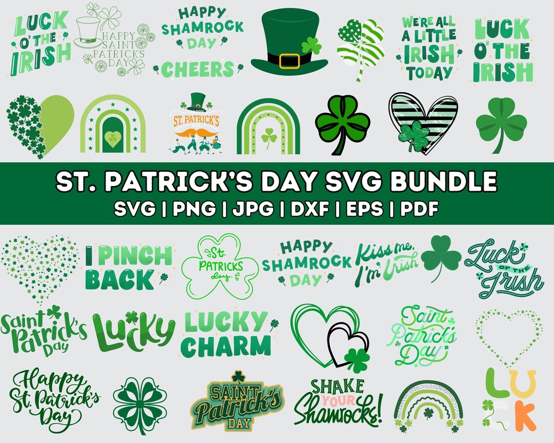 St PATRICKS Day SVG/PNG Bundle, St Paddy's Day Svg/png Pack, Lucky ...