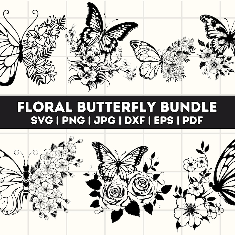 Butterfly Flower Svg - Etsy