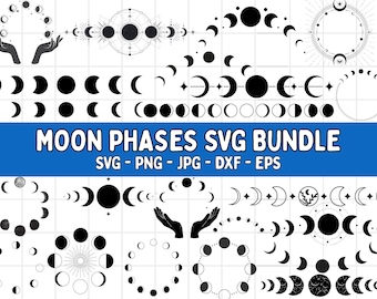 Moon Phase SVG Bundle: Lunar Crescent Clip Art (digital Download) - Etsy