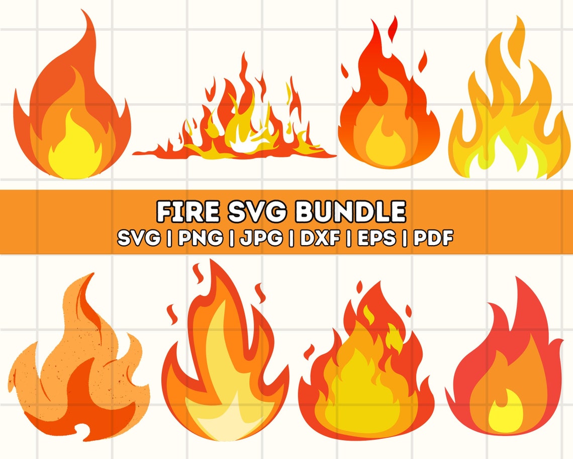 Fire SVG Bundle, Fire Clipart, Fire Svg Files, Fire Flames Svg, Flames ...