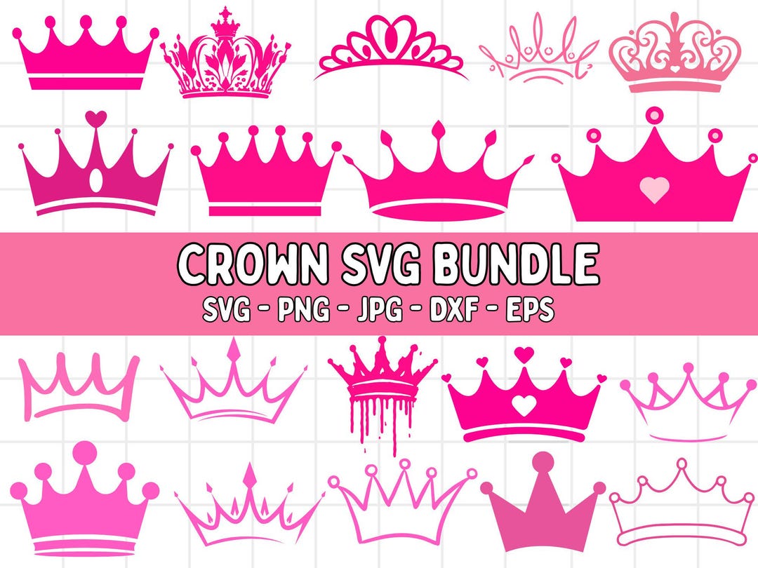 Crown SVG Bundle: Royal King, Queen, Princess Designs (instant Download ...