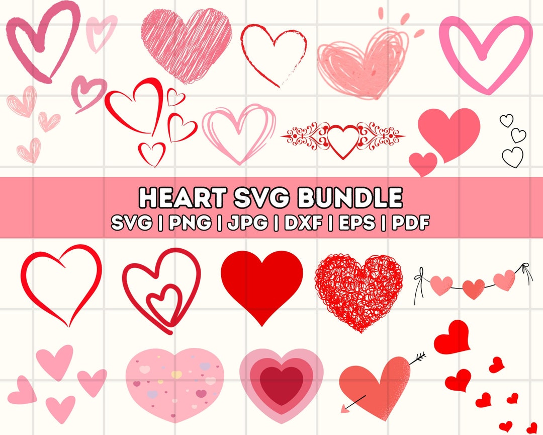 Heart SVG Bundle, Heart Svg, Hand Drawn Heart SVG, Open Heart Svg ...