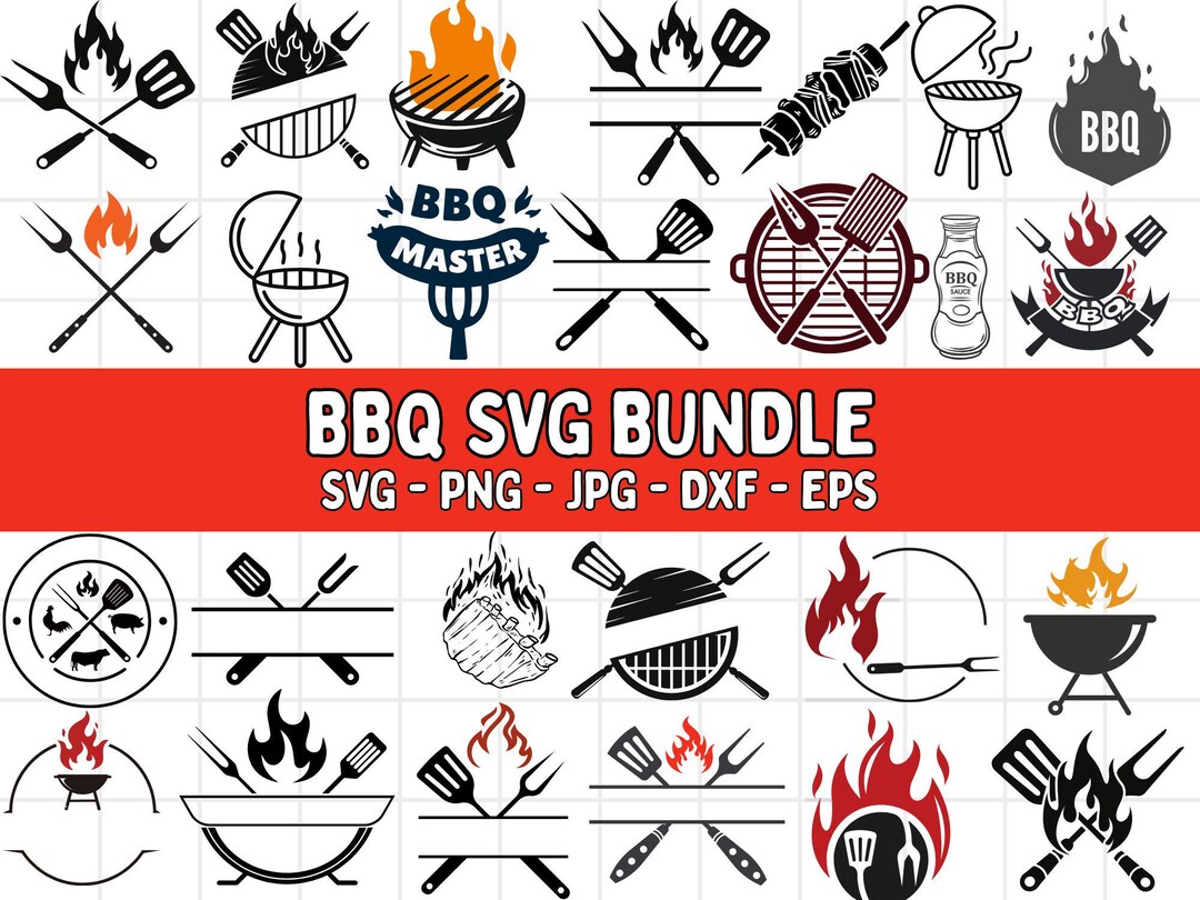 BBQ SVG Bundle: Grilling Clipart, Kitchen Cut Files (digital Download ...
