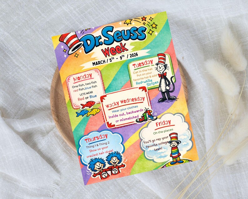 Editable Dr. Seuss Template | School Reading Flyer | Printable ...