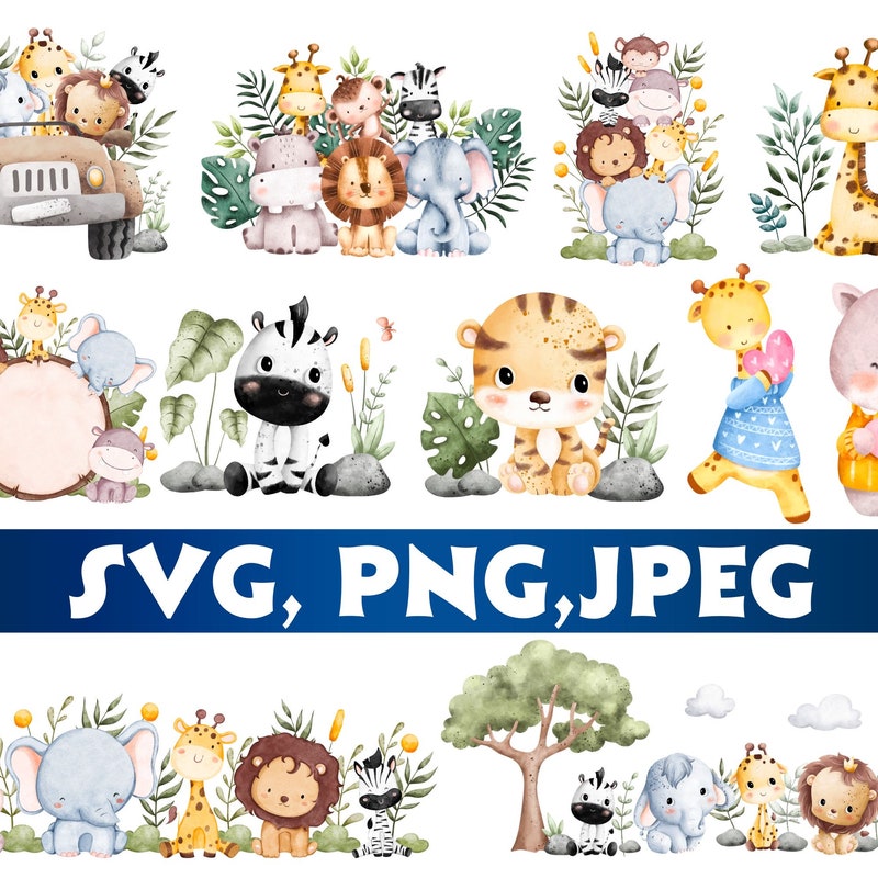 Safari Baby Animal Svg - Etsy