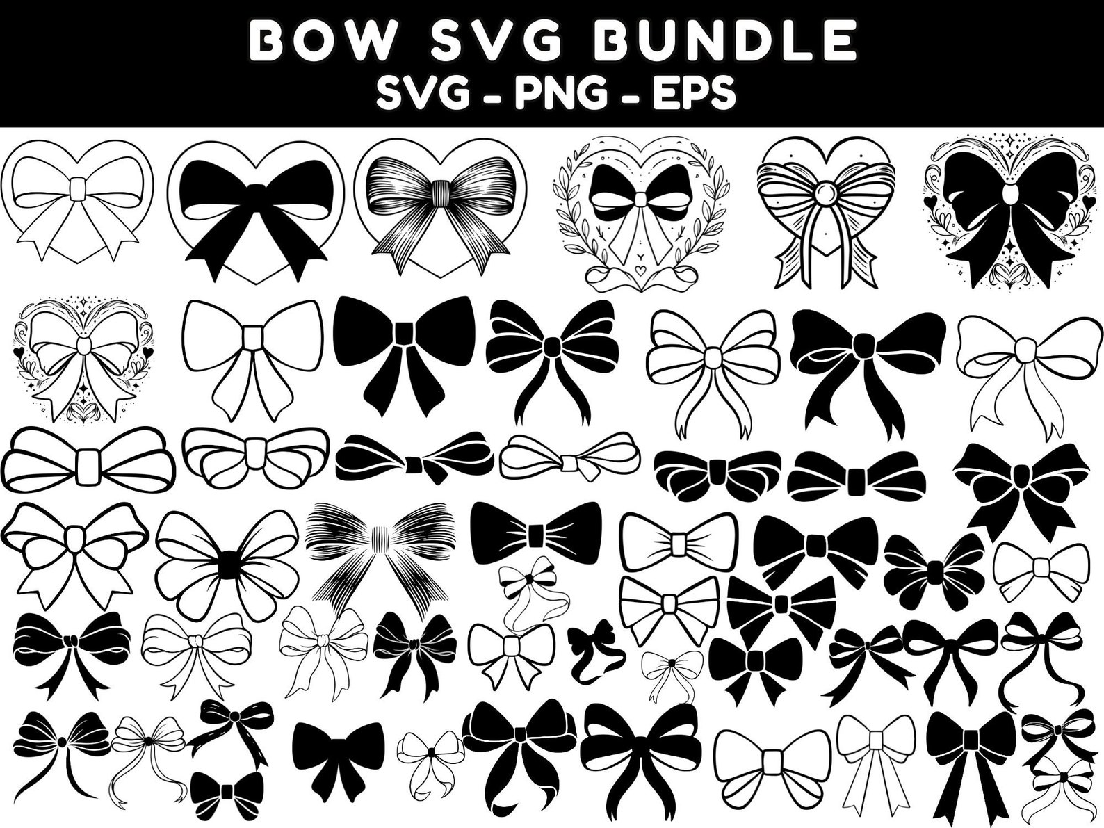 RIBBON BOW SVG, Ribbon Bow Bundle Svg, Bow Svg, Ribbon Bow Clipart ...