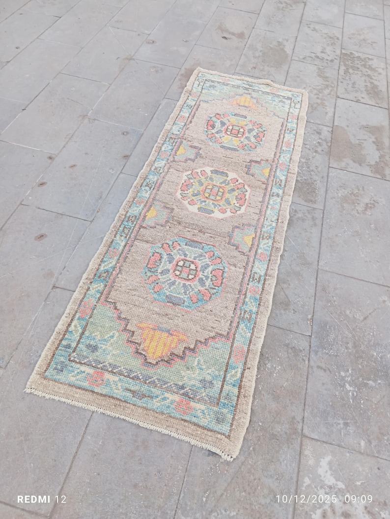 Vintage Turkish Wool Runner Rug, 2x6 Rug Small Runner, 2.2x6.2 Feet ...
