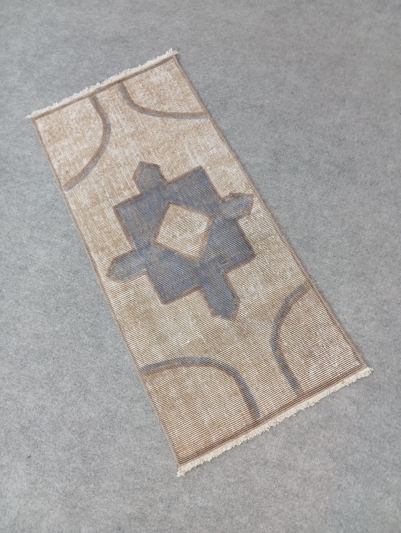 Vintage Turkish Oushak Rug 2x4 Handmade Small Doormat (1.8x3.8 Ft) Tax ...