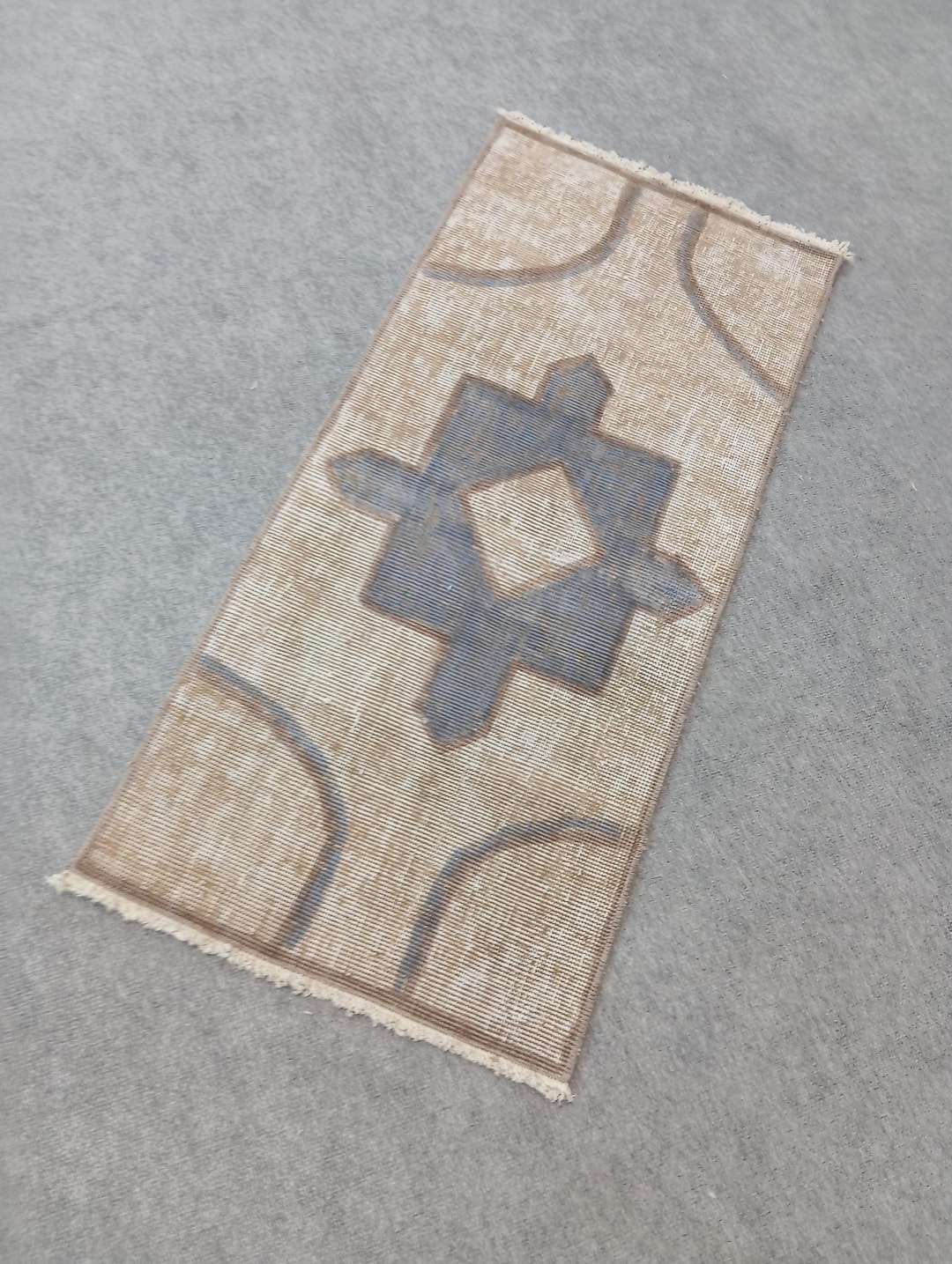 Vintage Turkish Oushak Rug 2x4 Handmade Small Doormat (1.8x3.8 Ft) Tax ...