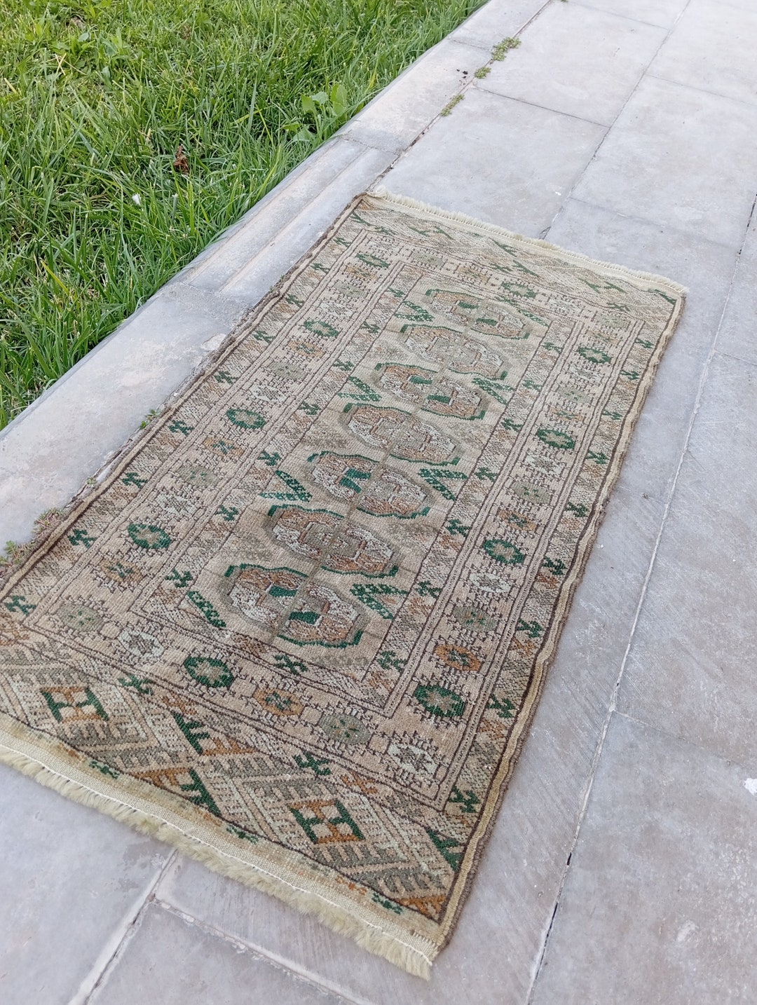 2x4 Bohemian Oushak Rug, 2x4 Antique Rug, Foyer Rug, Retro Rug ...