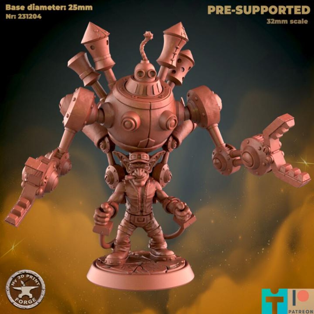 Dnd Goblin Mechanic Miniature Evil Monster Mini Enemy Thief Gazlowe ...