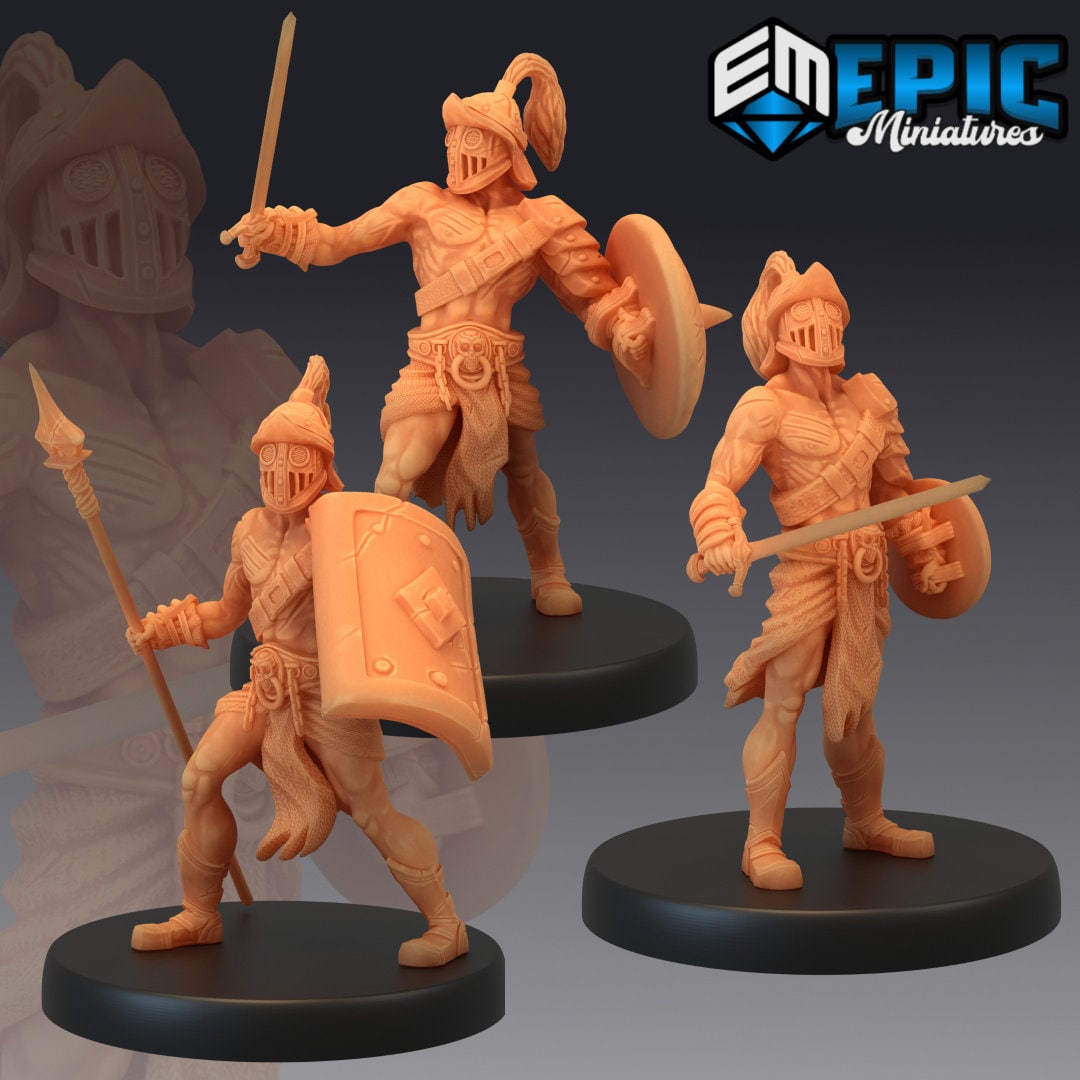 Dnd Roman Gladiator Fighter Miniature for Dungeon Quest Set Dungeons ...
