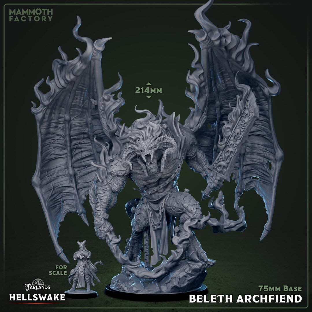 Dnd Balrog Proxy Miniature Giant Creature Dungeons and Dragons Epic ...