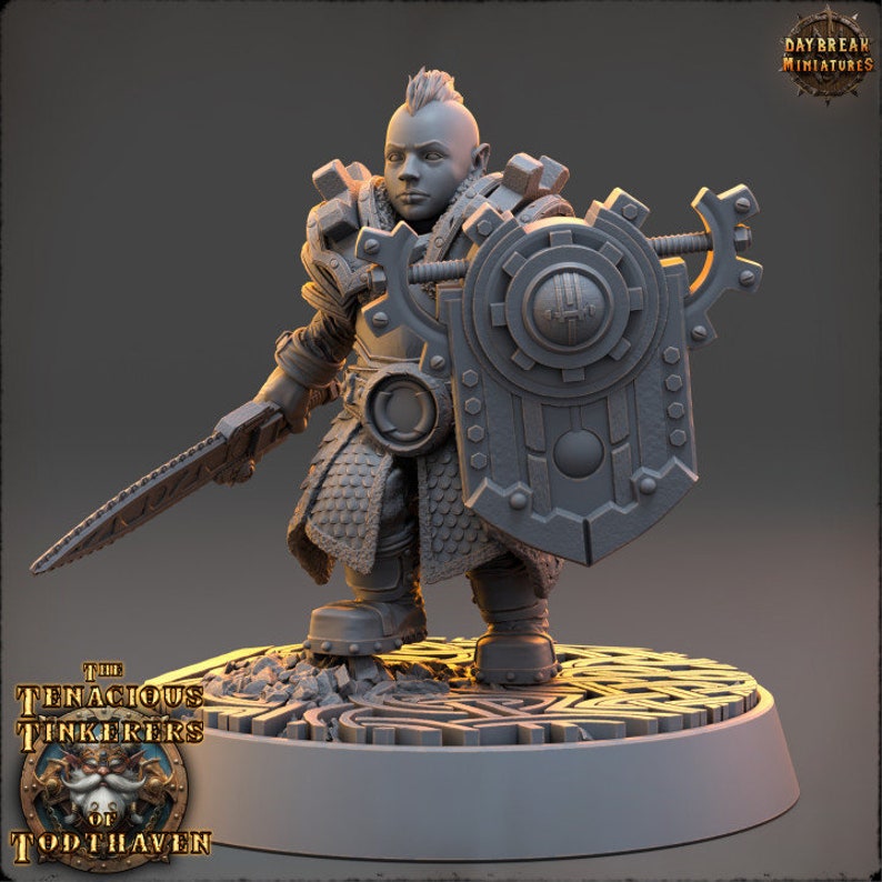 Dnd Gnome Warrior Tank Miniature for Dnd World of Warcraft Minis ...