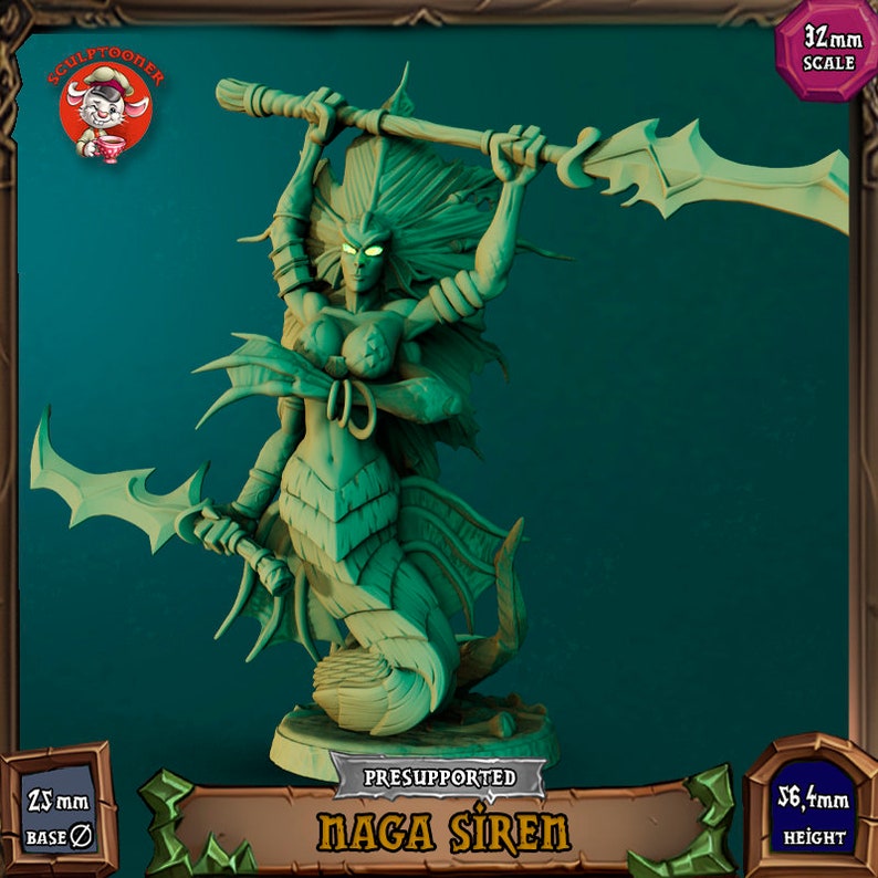 Dnd Warcraft Naga Miniatures Bundle Water Set Dungeons and Dragons Mini ...