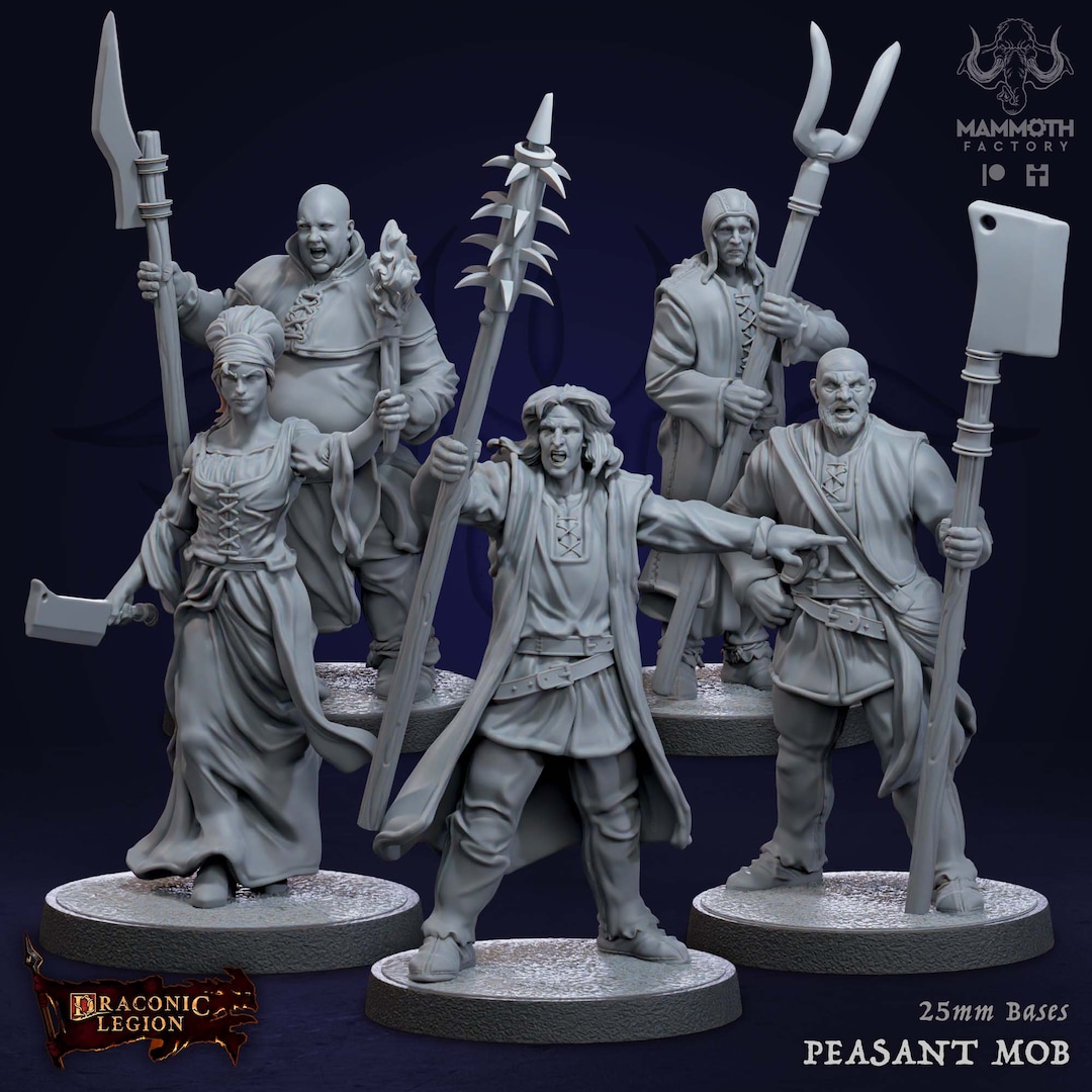 Dnd Angry Mob Npc Miniatures for Dnd Miniature Playable Characters Mini ...