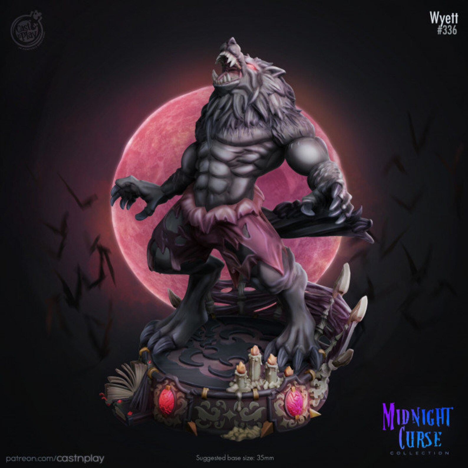 Dnd Werewolf Miniature Evil Shapeshift Mini Dnd Enemy Miniatures ...