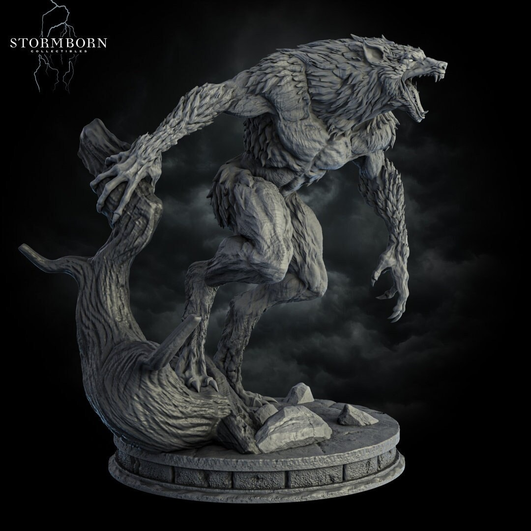 Dnd Werewolf Miniature Evil Shapeshift Mini Dnd Enemy Miniatures ...