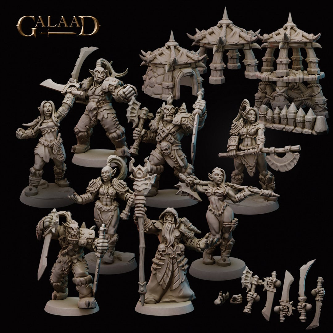 Dnd Orc Warband Miniature Bundle for Dungeon Quest Set Dungeons and ...