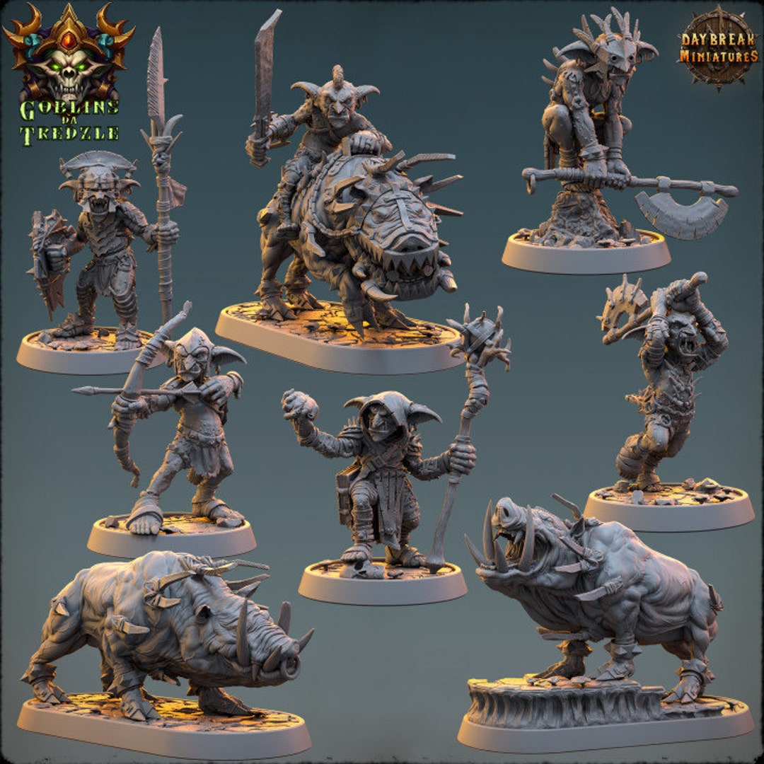 Dnd Goblin Raider Enemy Miniatures Bundle Orc Mini for Dungeons and ...