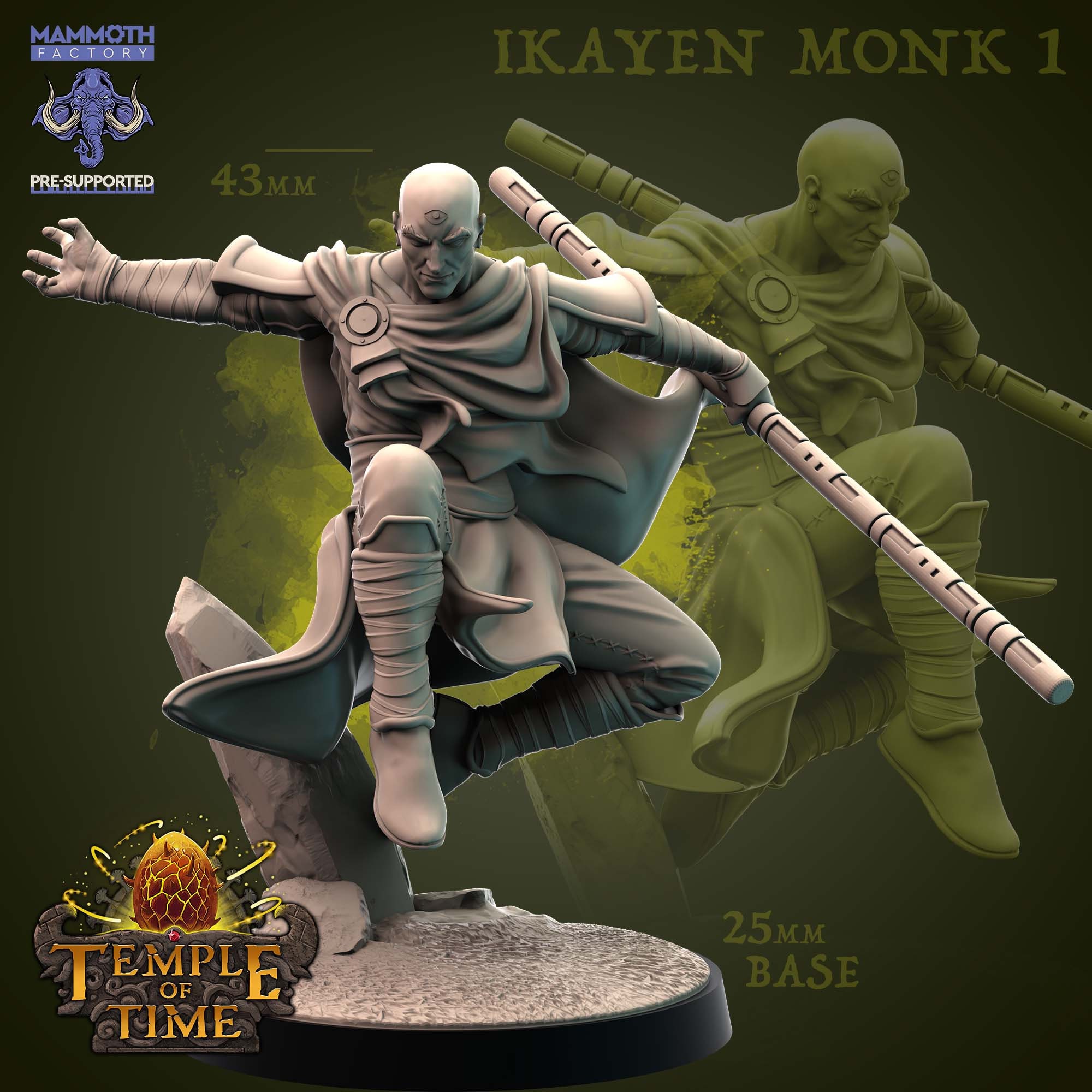 Dnd Human Monk Miniature for Dnd Mini Fighter Characters Mini for ...