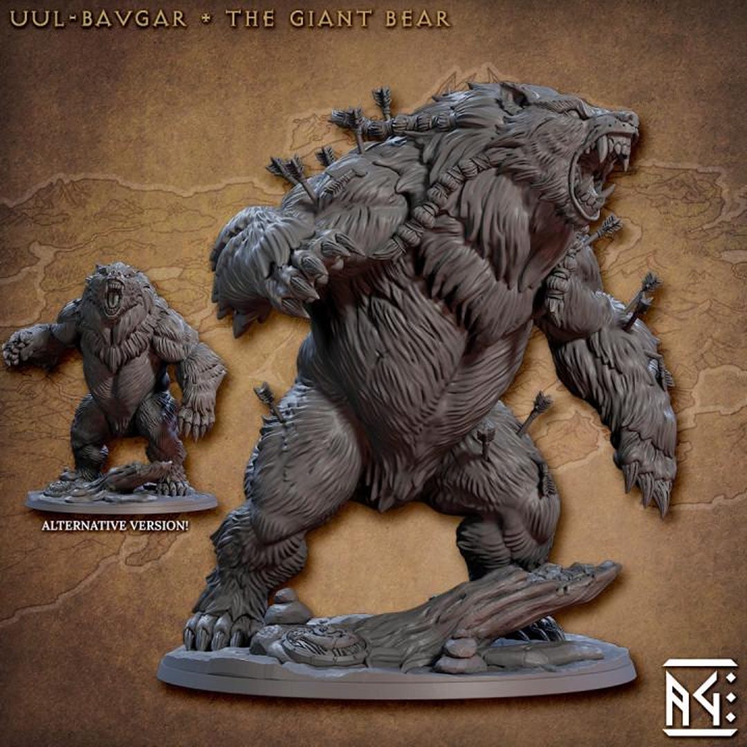 DND Dire Bear Miniature Boss Mini D&d Enemy Miniatures Dungeons and ...