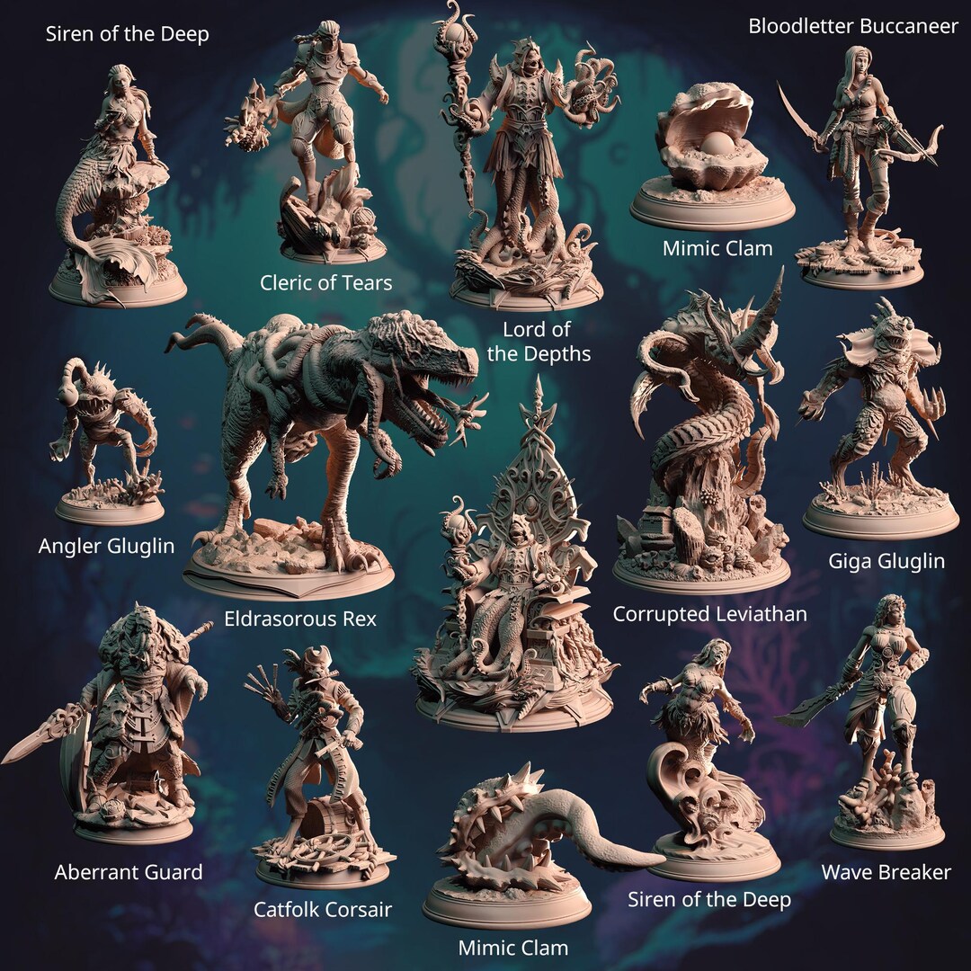Dnd Depths Siren Set Miniatures Dnd Set Dungeons and Dragons Mini ...