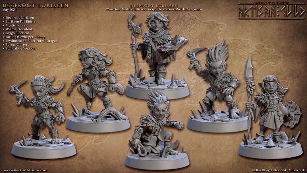 Dnd Gnome Miniatures Bundle Halfling Character Mini for Dungeons and ...