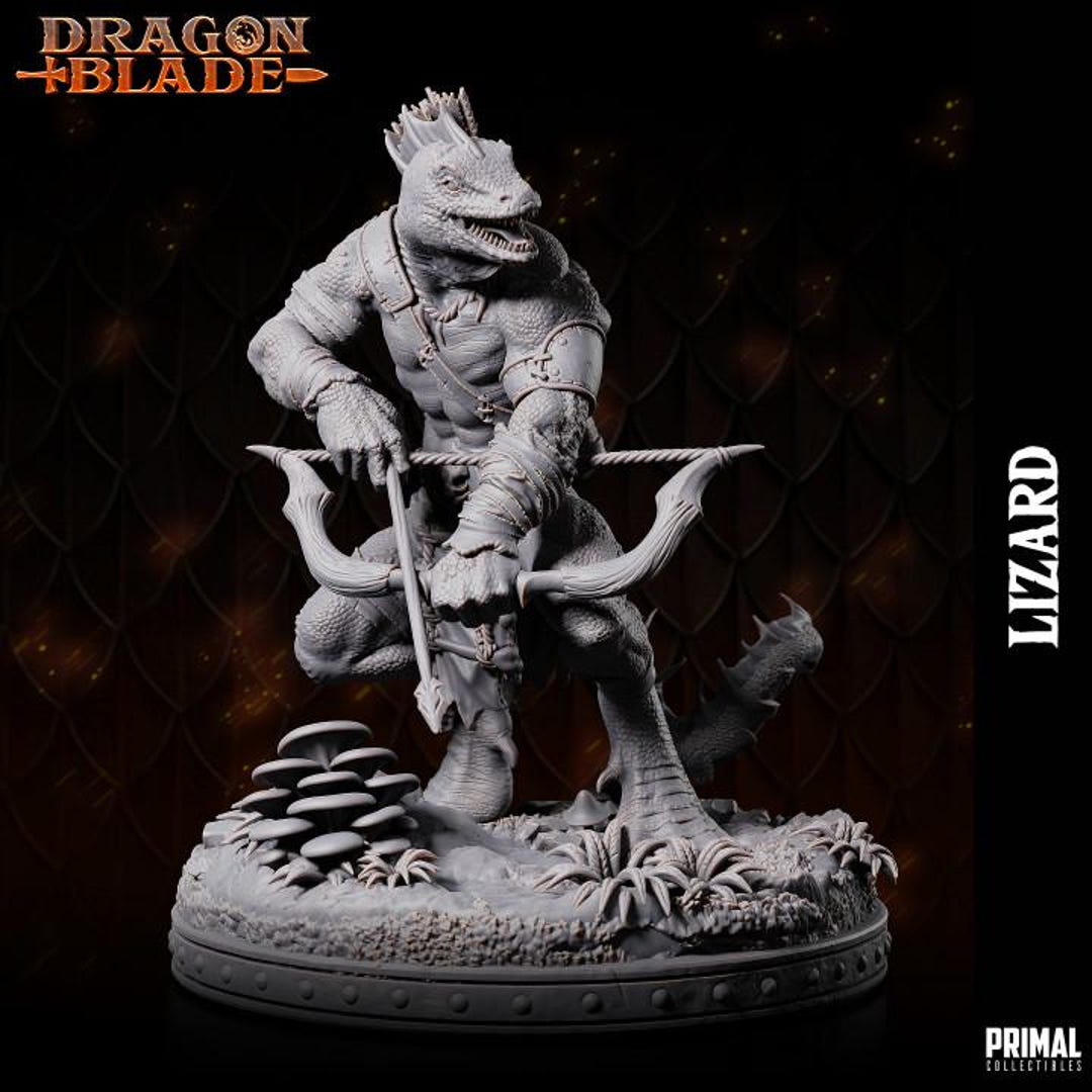Lizard Men Ranger Dnd Miniature Playable Characters Dungeon Quest Set Dungeons and Dragons Mini ...