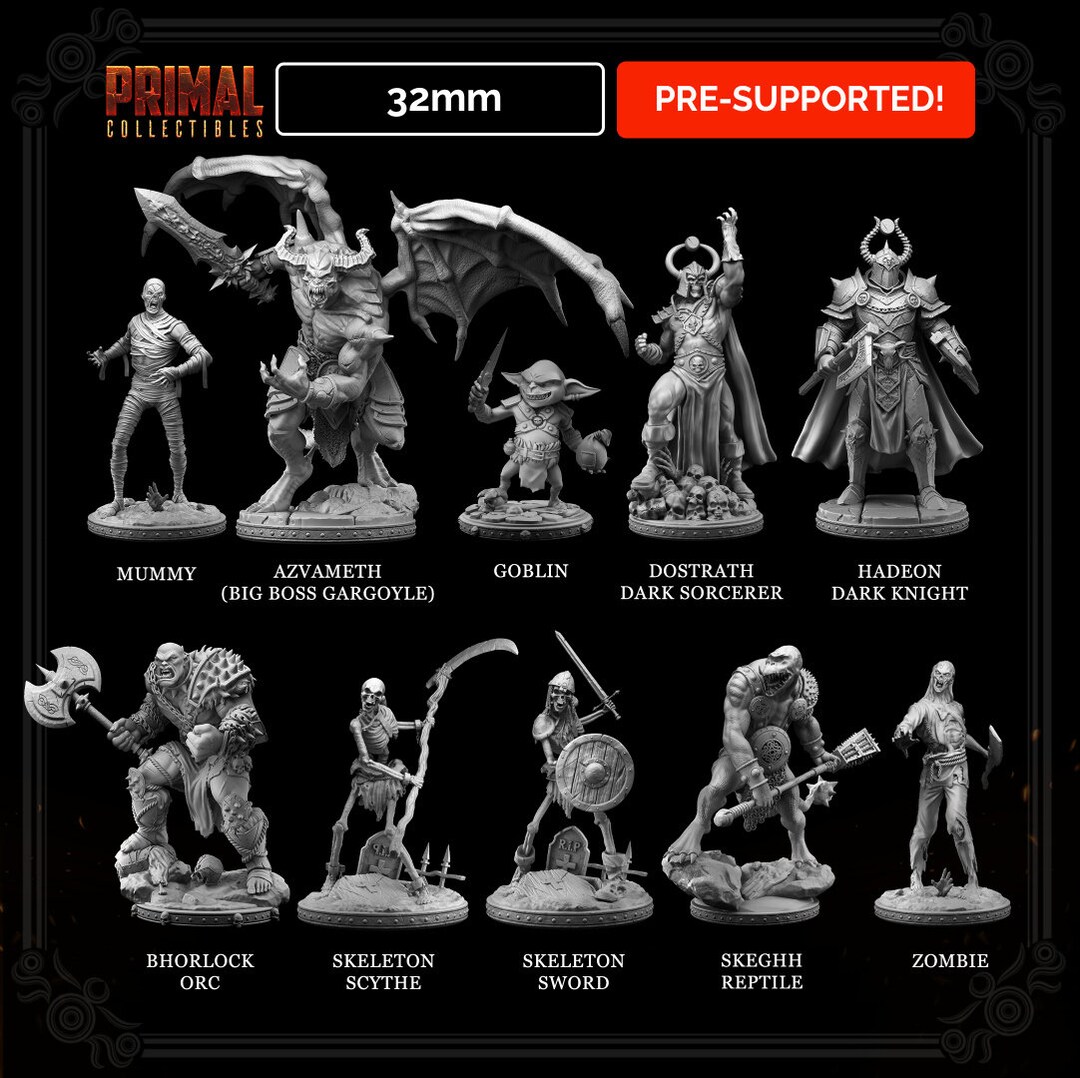 Dnd Enemy Miniatures Bundle Playable Characters Mini for Dungeons and ...