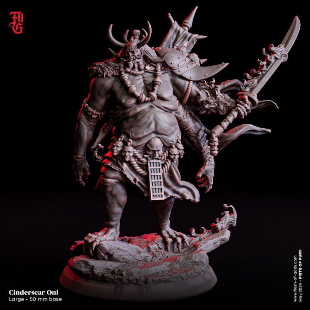 Dnd Oni Demon Samurai Miniature for D&D Fighter Hero Character for ...