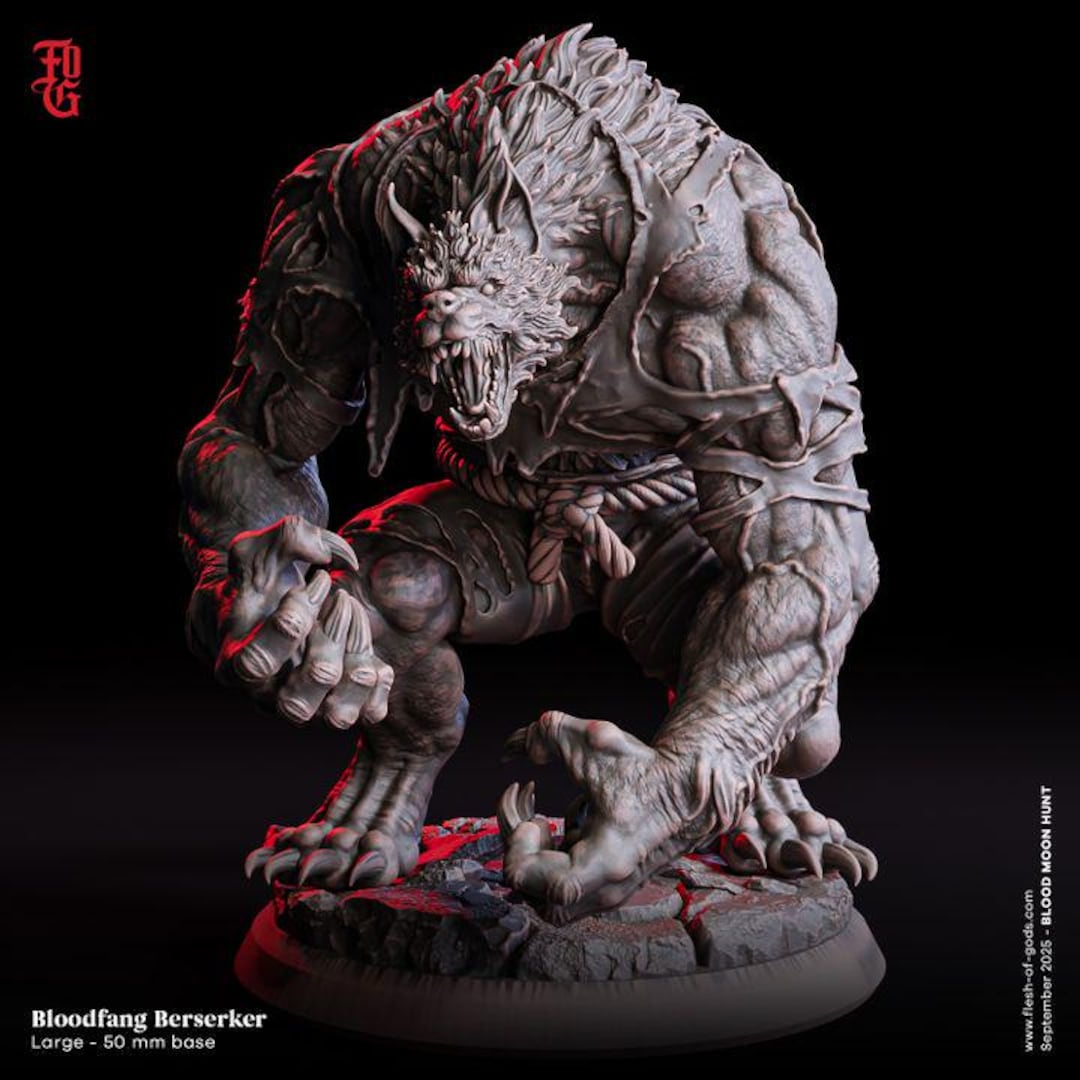 Dnd Werewolf Miniature Evil Shapeshift Mini Dnd Enemy Miniatures ...