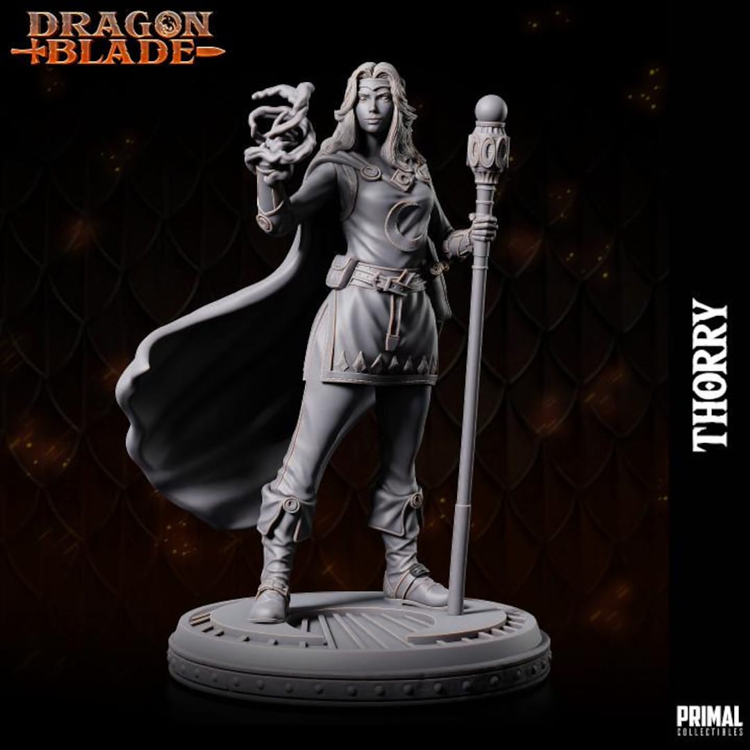 Female Human Wizard Dnd Miniature Playable Characters Dungeon Quest Set ...