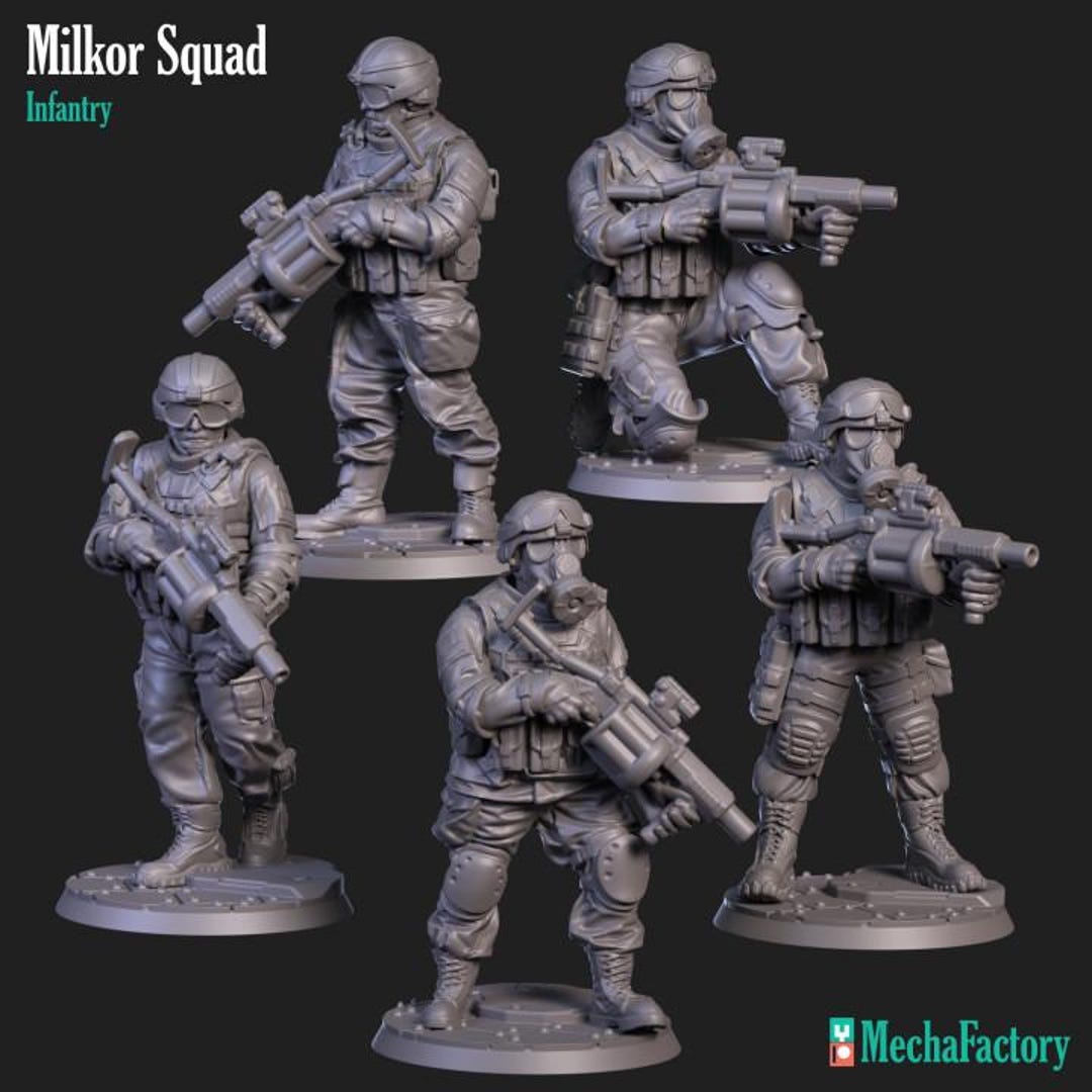 Milkor Infantry Miniature Mini DND Models Trench Crusade Miniatures ...