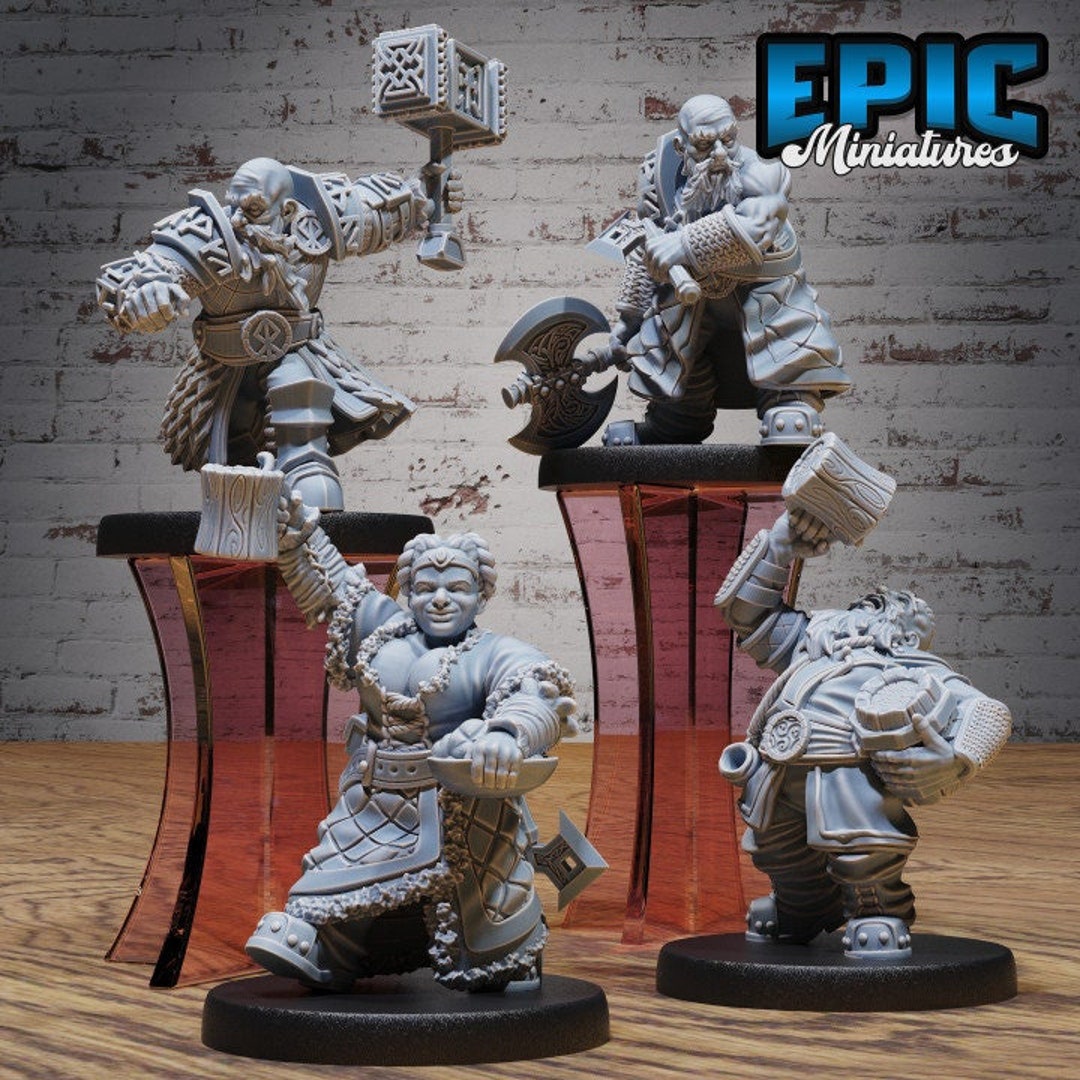 Dnd Dwarf Miniature Bundle for Dungeon Quest Set Dungeons and Dragons ...