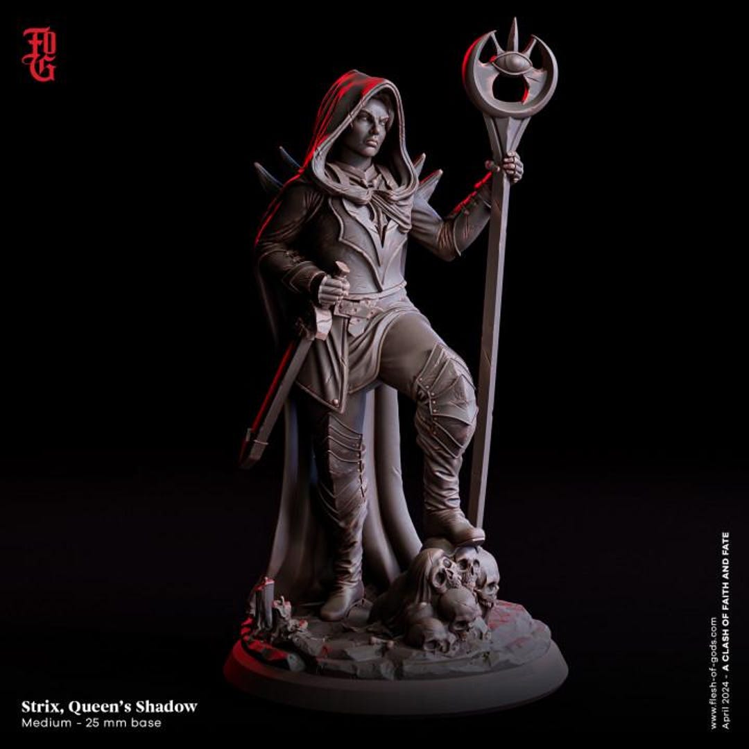 Dnd Female Human Moon Priest Miniature for D&D Shadow Character for ...