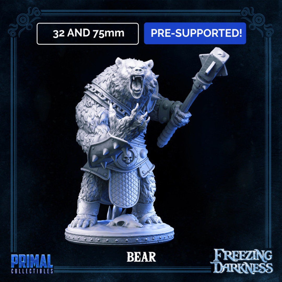 Dnd War Bear Ursus Miniature for D&D Hero Character for Dungeons and ...