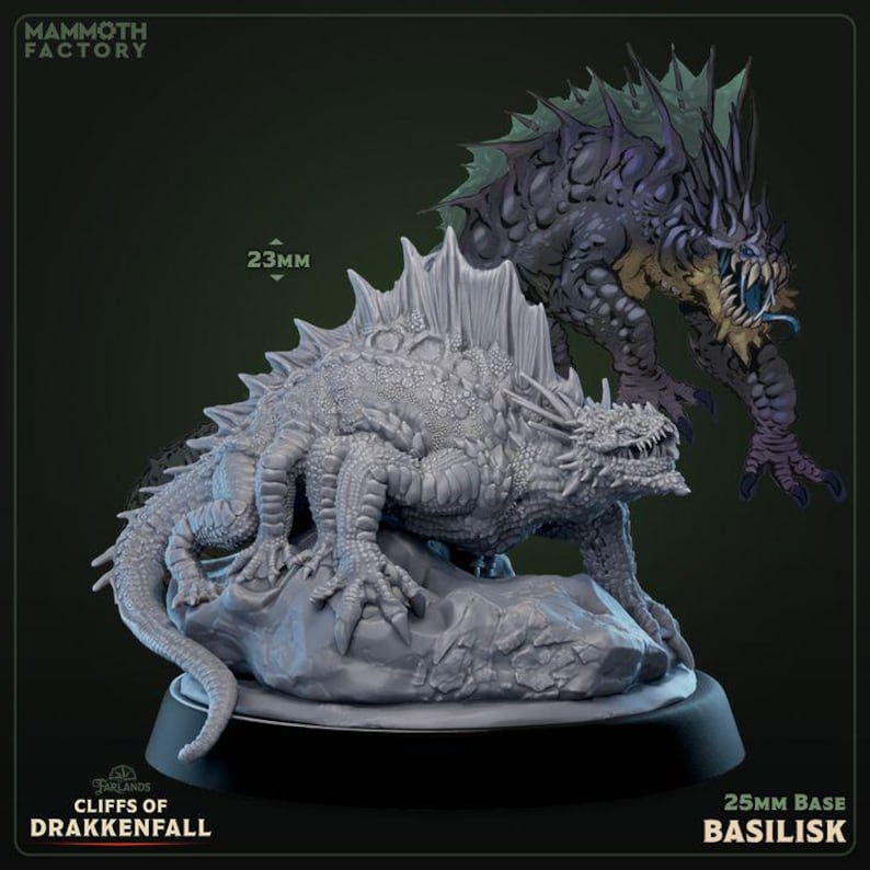 Dnd Basilisk Miniature Evil Boss Mini Dnd Enemy Miniatures Dungeons and ...