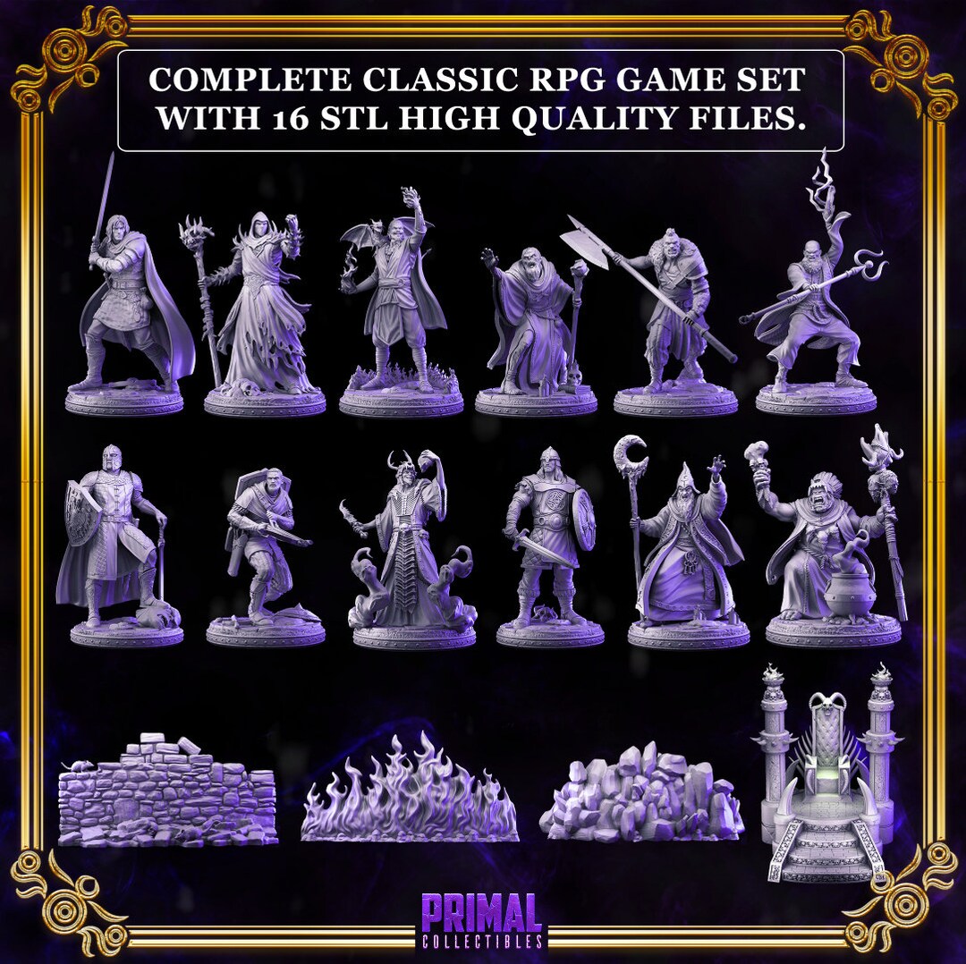 Dnd Campaign Miniatures Bundle Dark Wizards Set Dungeons and Dragons ...