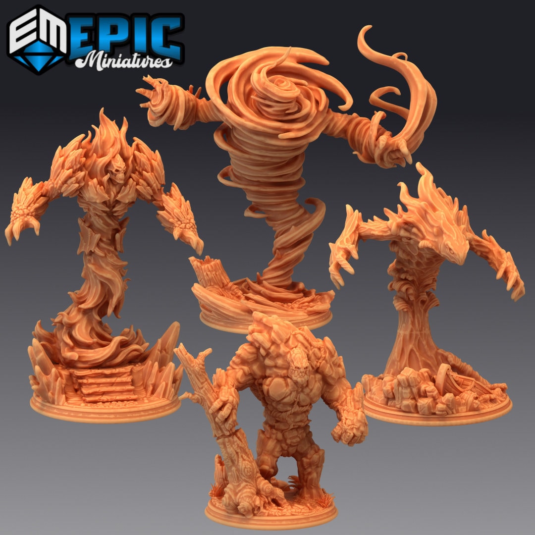 Dnd Elemental Miniatures Bundle Dungeons and Dragons Minis Set Perfect ...