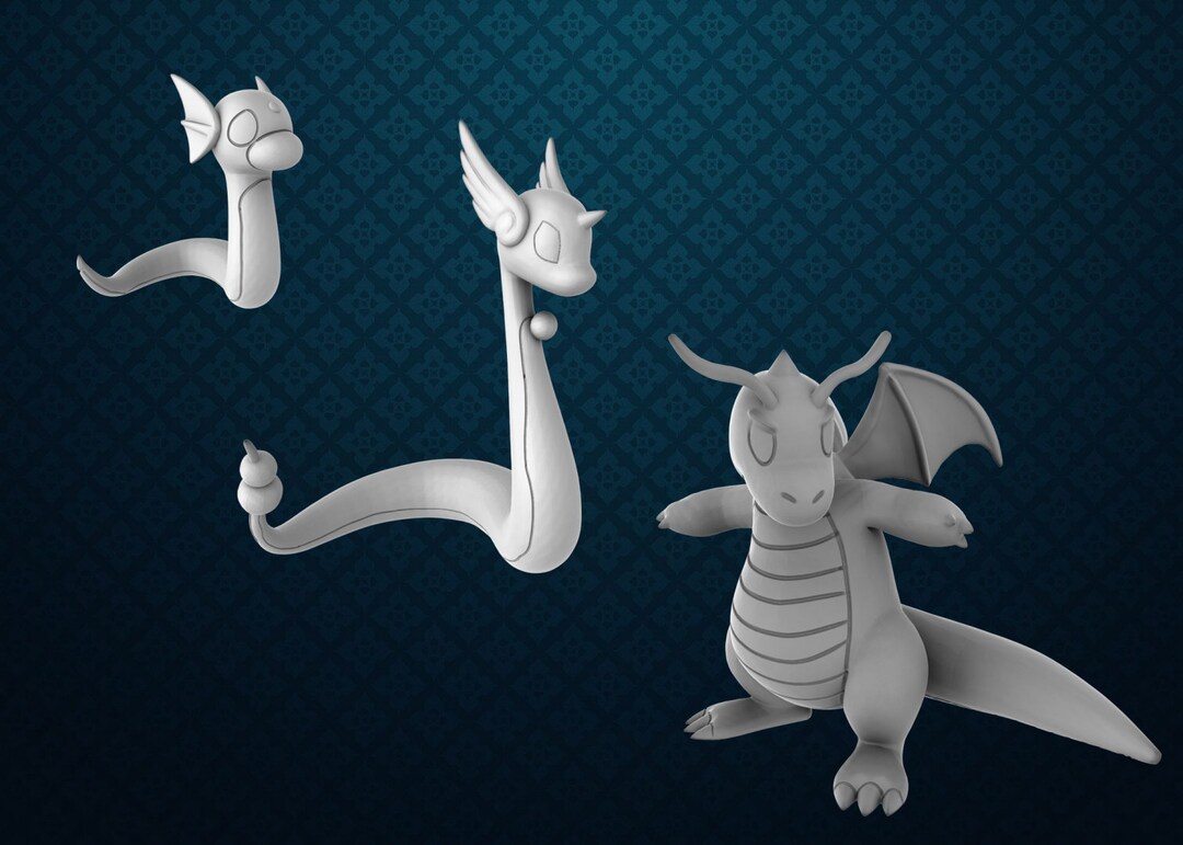 Dragonite Pokemon Miniature Flying Pokemon Kaijumon 3D Printed ...