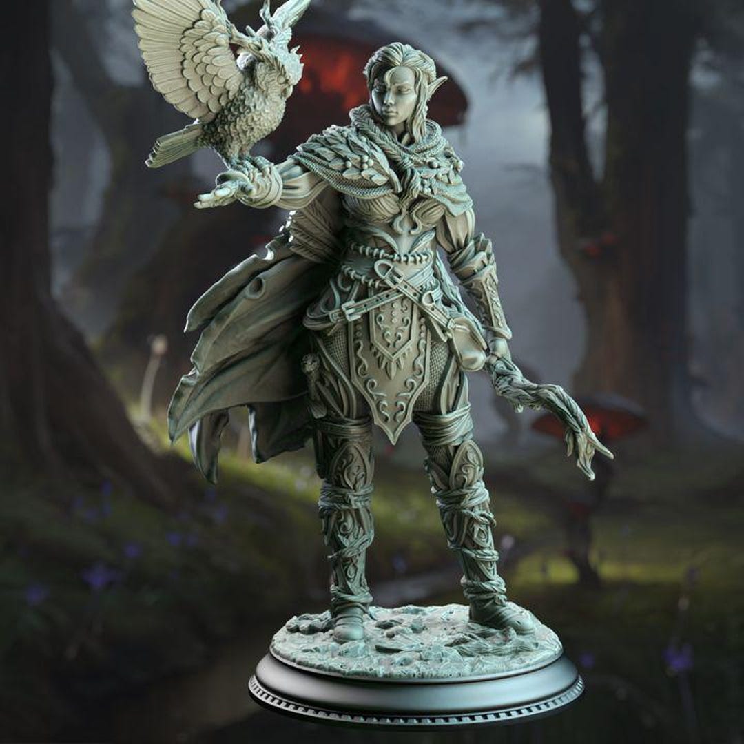 Dnd Elf Druid Oracle Miniature for D&D Shapeshifter Character for ...